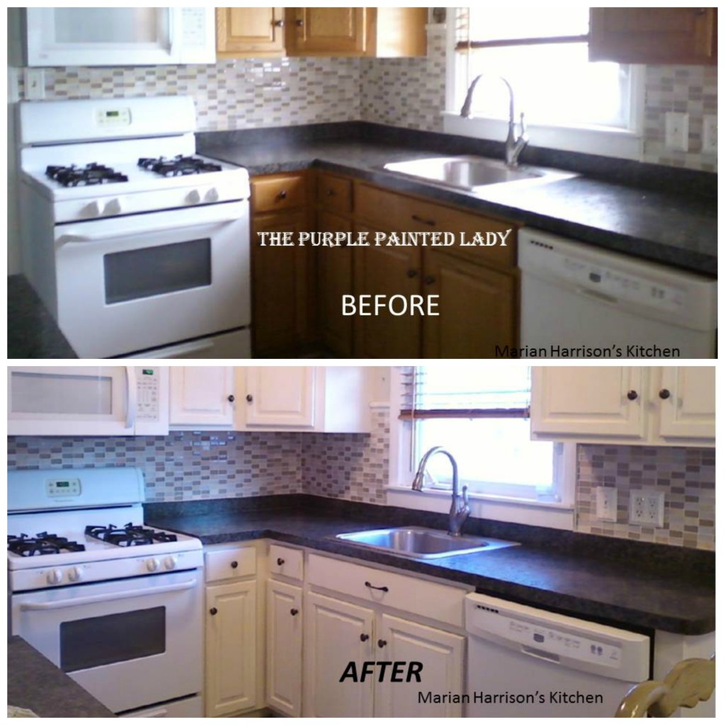 PicMonkey Collage Marian Kitchen Before After | The Purple Painted Lady