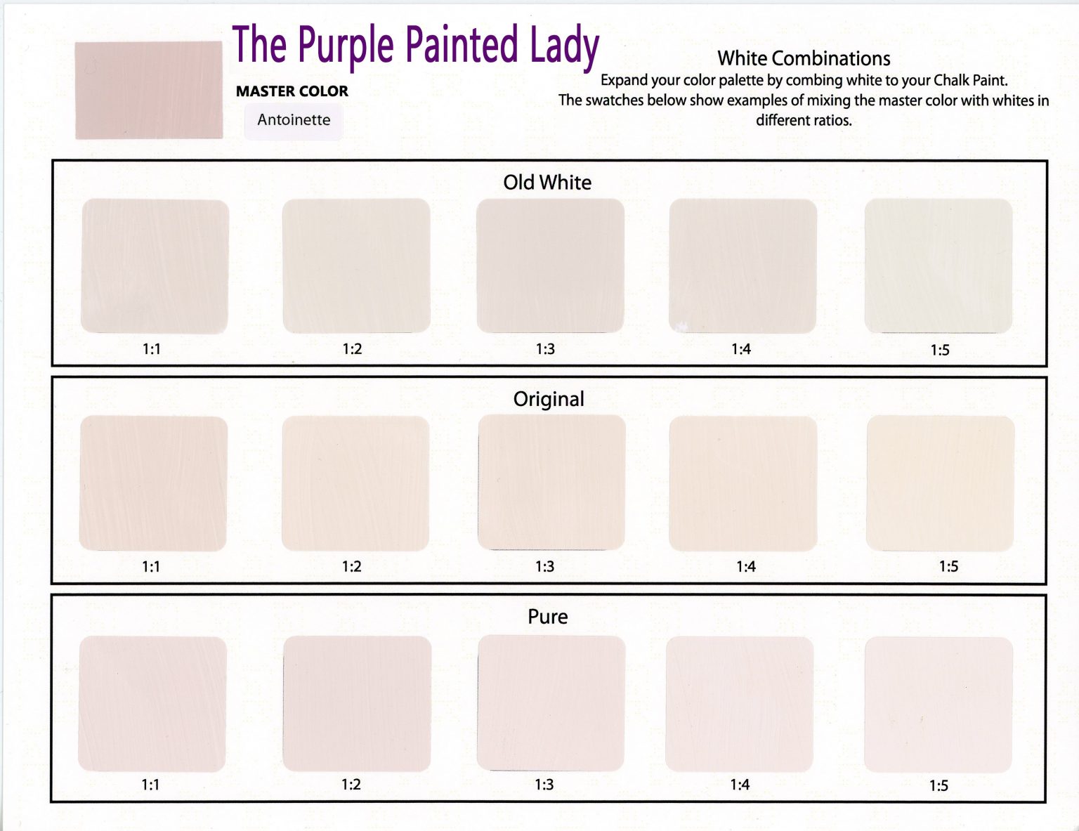 Chalk Paint® Sample Board Colors- all in a row | The Purple Painted Lady